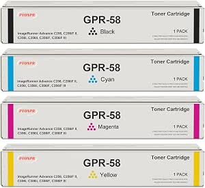 GPR58 GPR-58 Toner Cartridge Set (4-Pack, 1BK+1C+1M+1Y) Compatible GPR ...