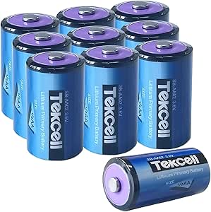 Amazon.com: POWCAMAH 10 Pack Tekcell SB-AA02 3.6V 1/2AA Lithium Battery ...
