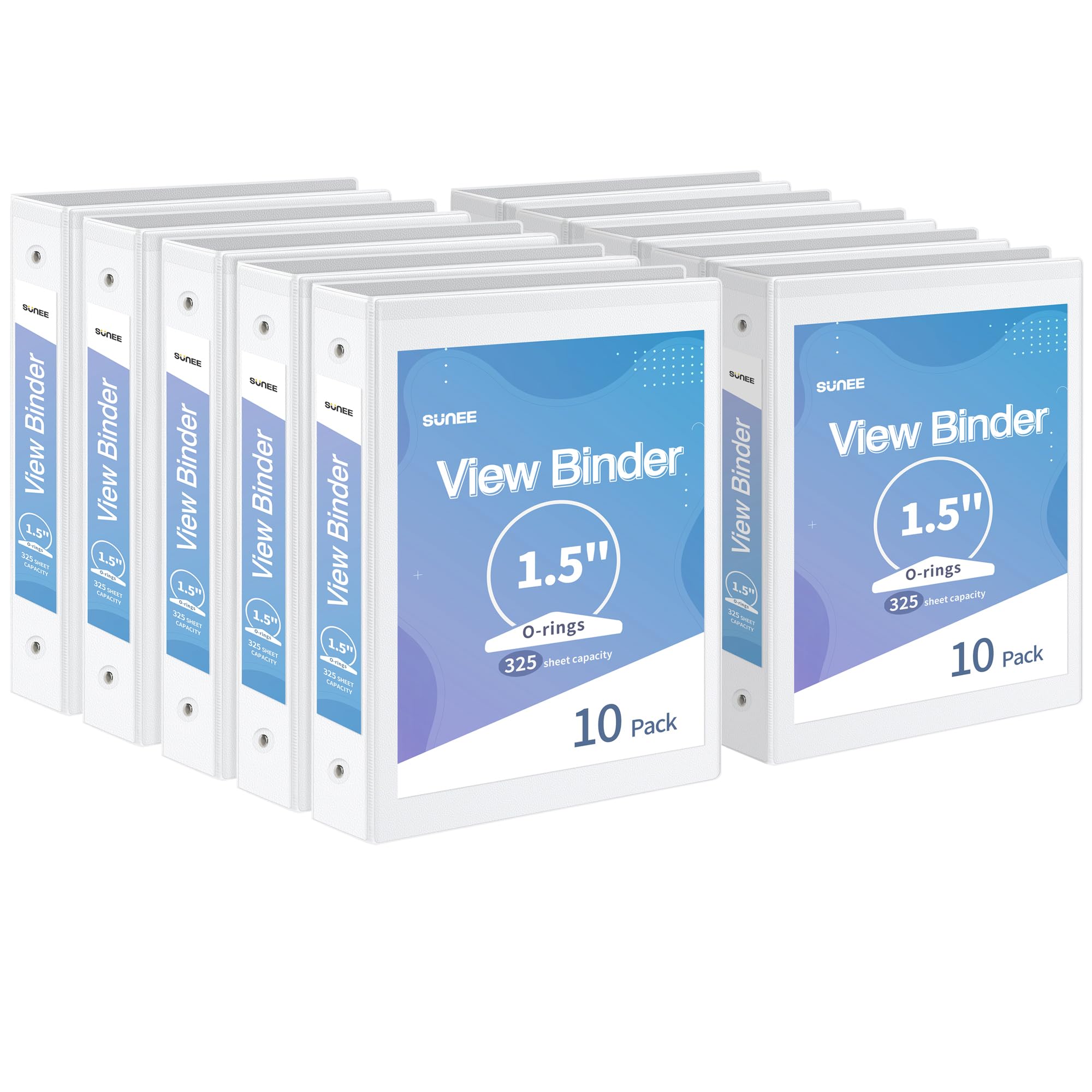 White Binders 1 Inch 3 Ring Binder 1.5 Inch, 6 Pack 1.5-Inch Binder Fits Letter 1/2 Inch Binders