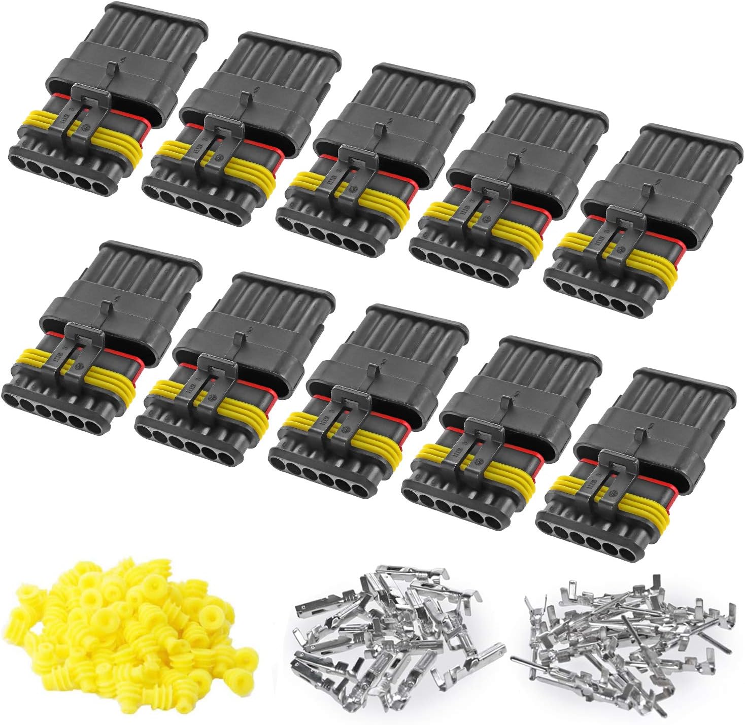 Amazon.com: ZUOZE 10 Kit 6 Pin Connector, 20-16 AWG Waterproof ...