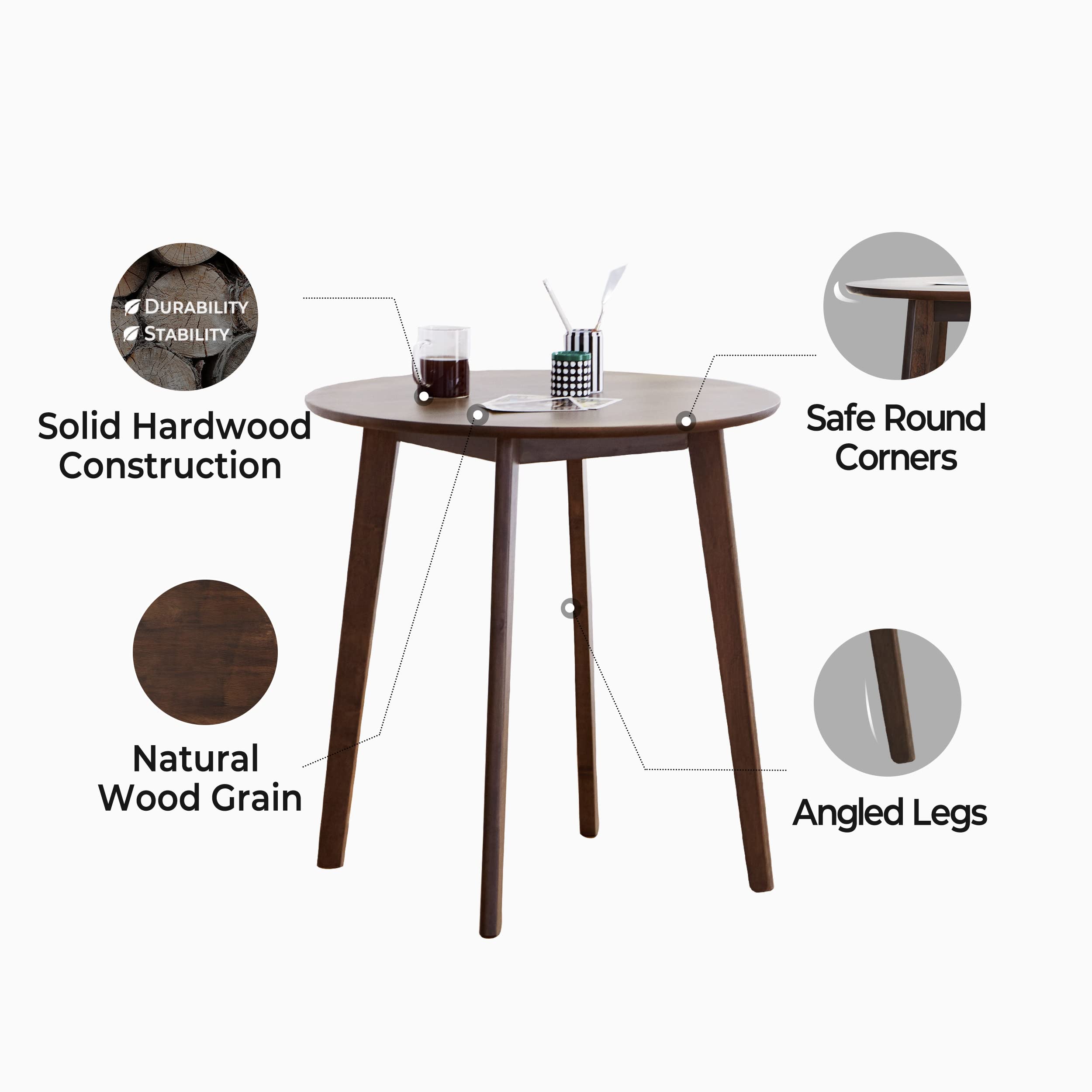 Snapklik.com : Livinia Canberra 27.6" Round Wooden Dining Table/Small ...