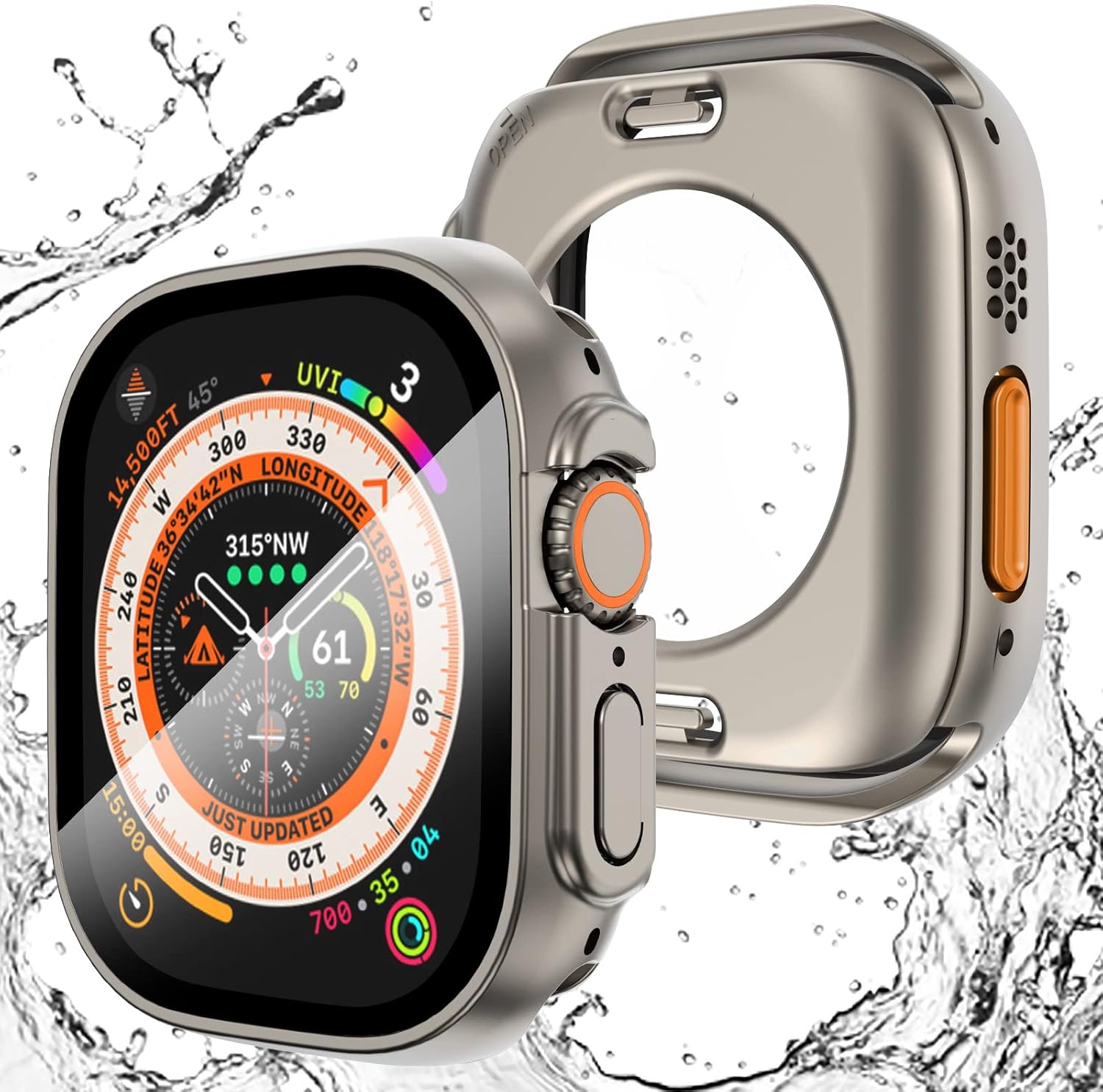 Amazon.com: NewWays 2 in 1 Waterproof Case for Apple Watch Ultra2 49mm ...