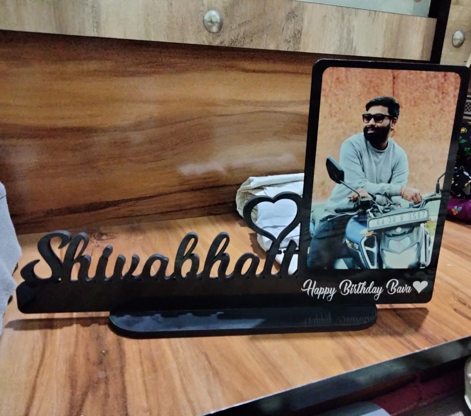 GiftsWale Wood Happy Birthday Rectangular Photo Frame| Customized ...