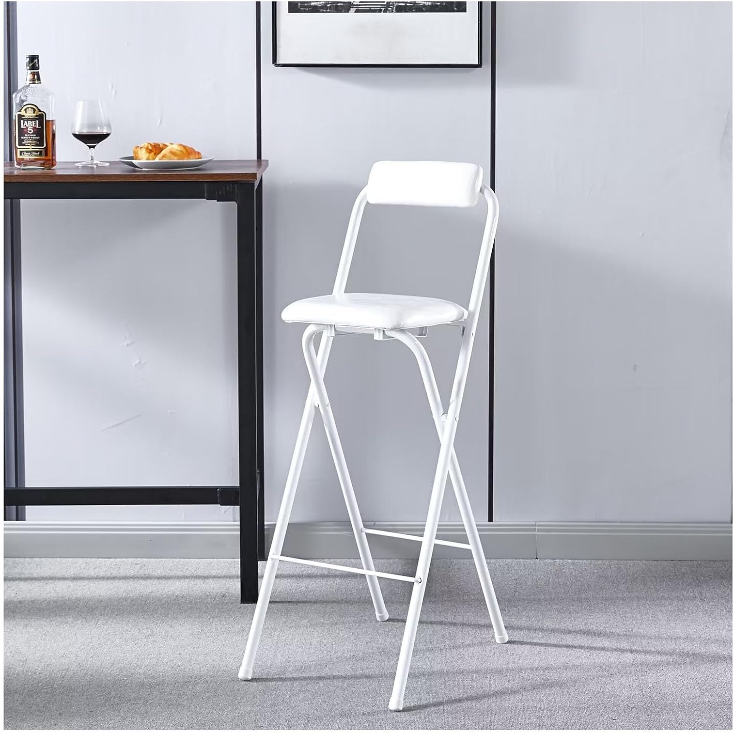 Taburete Plegable Acolchado 65cm, 70cm, 75cm, Taburete de Bar Plegable ...