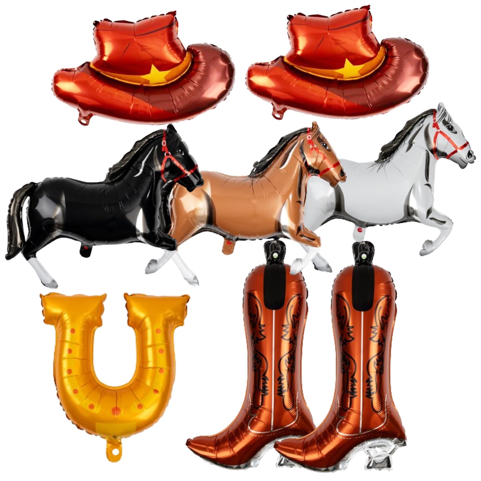 Amazon.com: 8Pcs Western Party Decorations Foil Balloons with Cowgirl ...