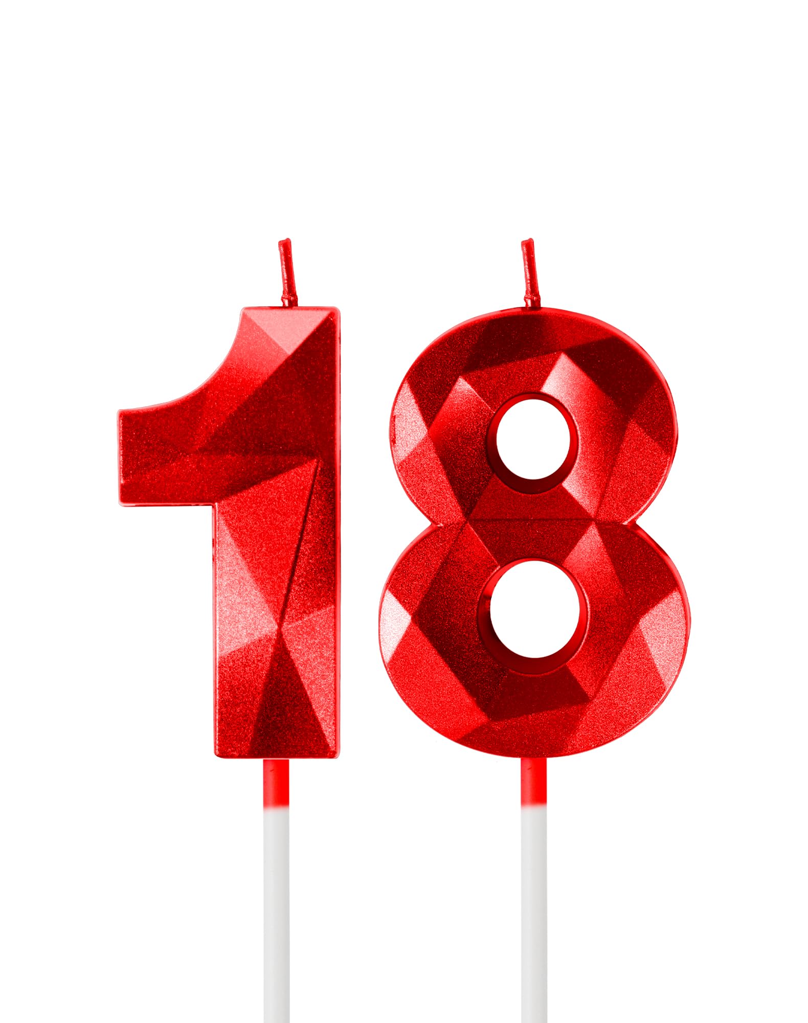 Red 18th Birthday Candles for Cake, Number 18 Candle for 18th Birthday ...