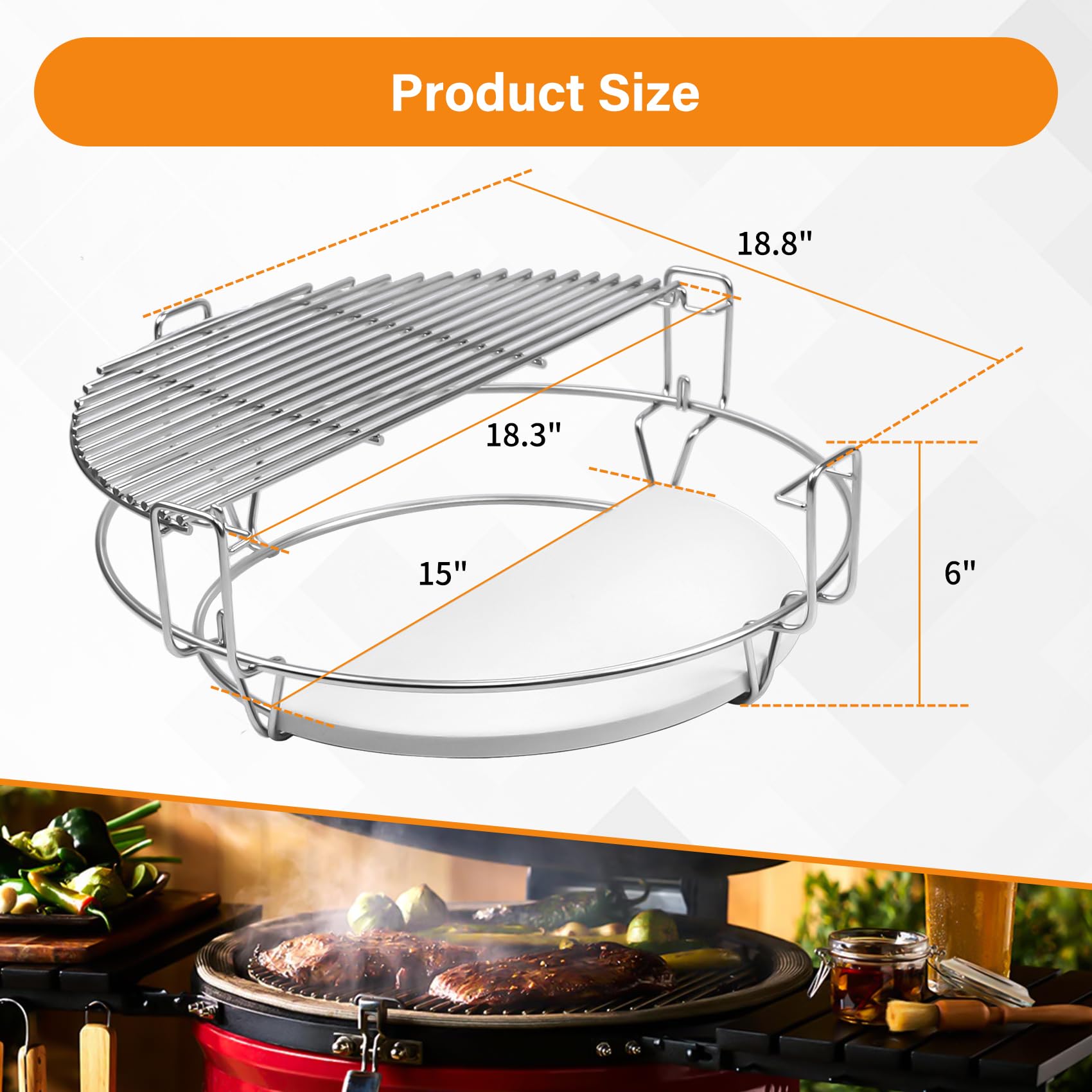 Snapklik.com : 6 Piece Cooking Grate Replacement Kit For Kamado Joe ...