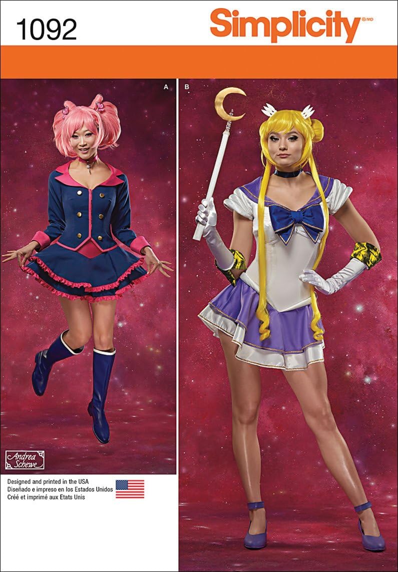 Amazon.com: Simplicity 1092 Women's Anime Cosplay and Halloween Costume ...