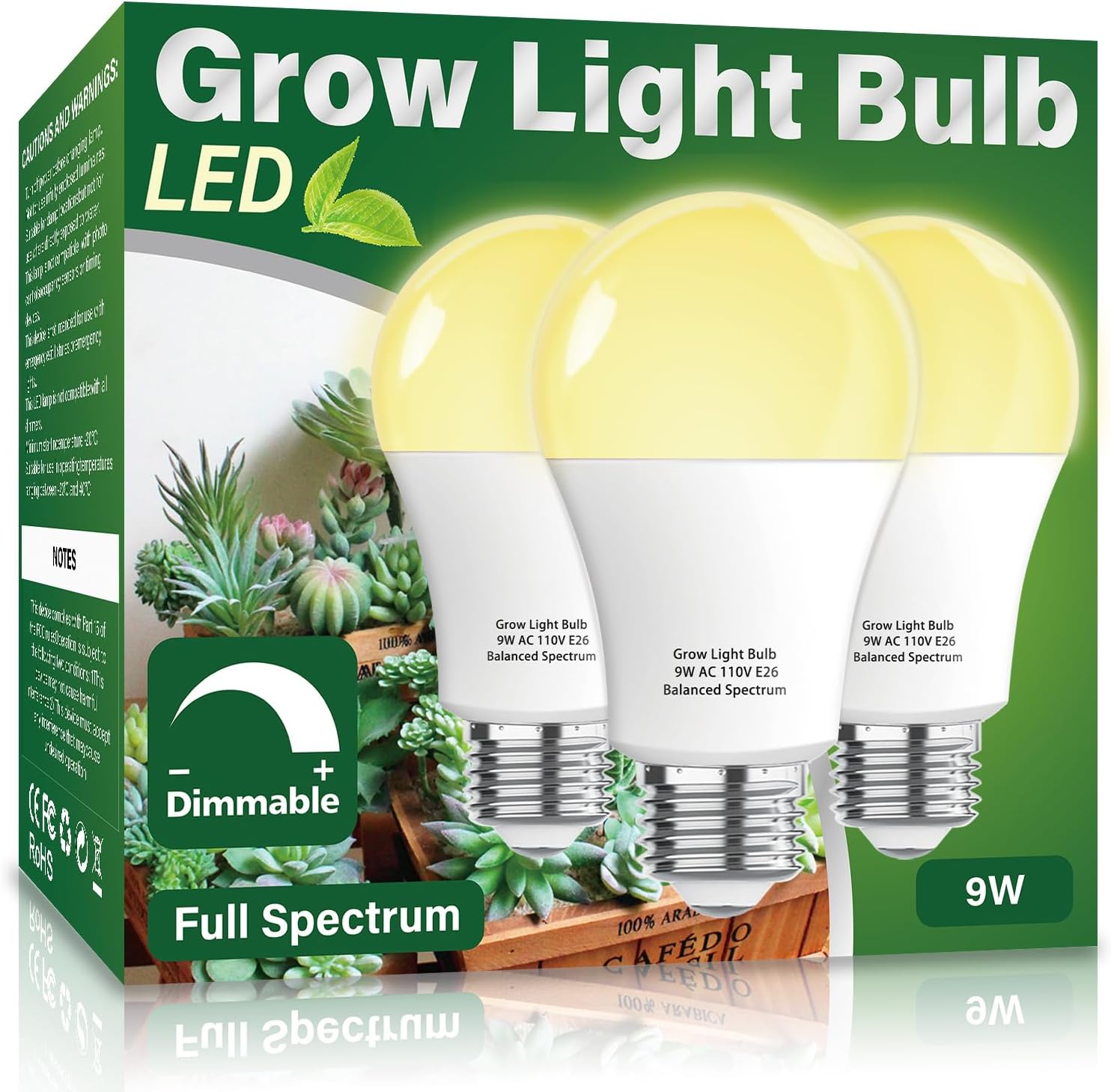 Amazon.com : 3 PACK Grow Light Bulb Indoor Grow Light,A19 Full Spectrum ...