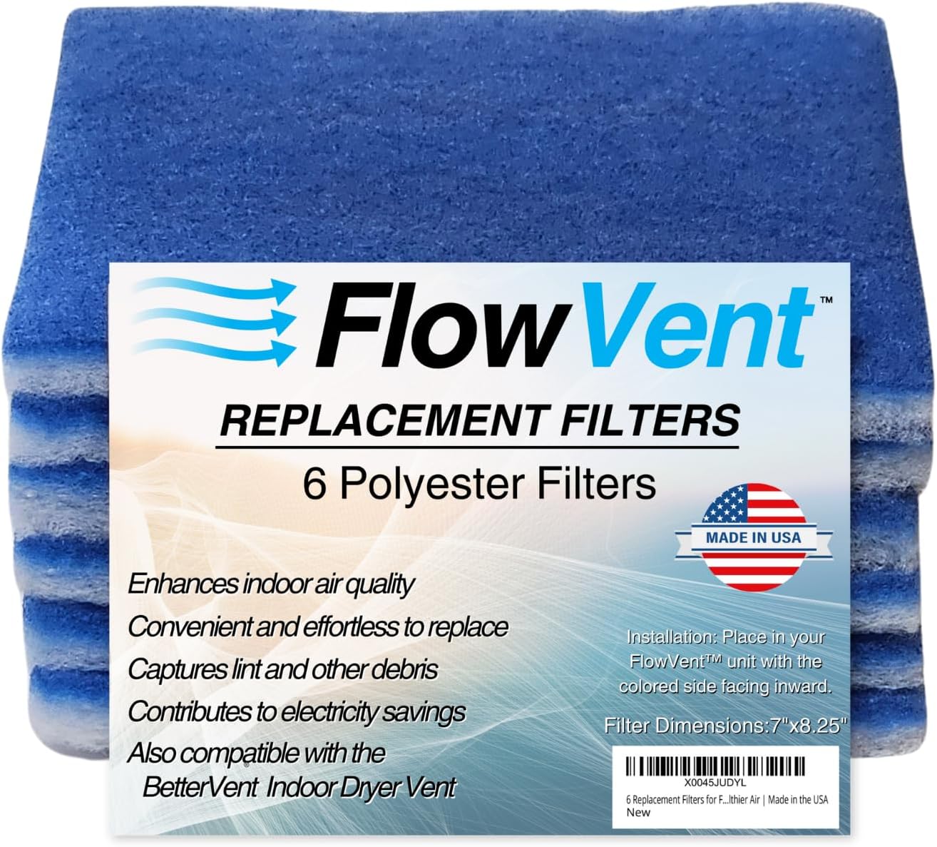 Amazon.com: FlowVent Indoor Dryer Vent Filters | Dual Filter Lint Trap ...