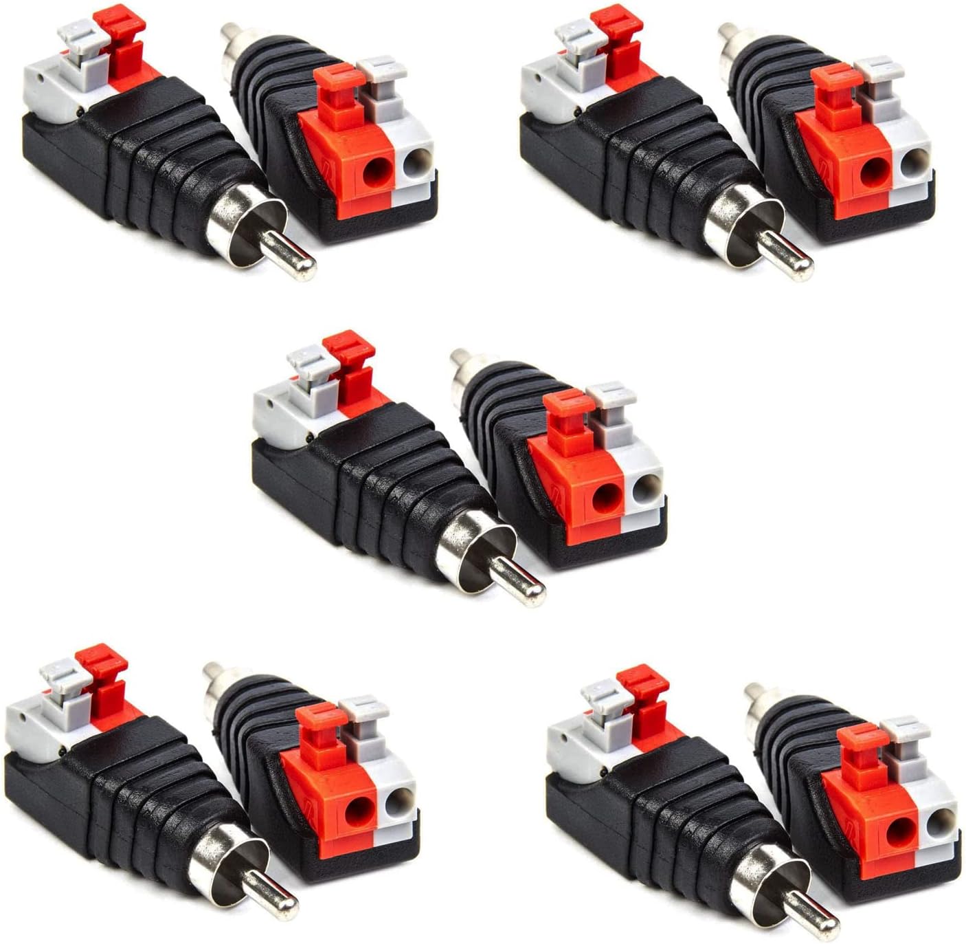 Amazon.com: Qaoquda Speaker Phono RCA Male to AV 2 Screw Terminal ...