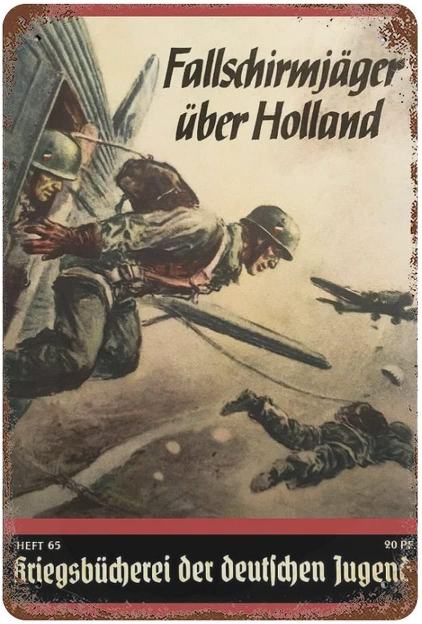 Amazon.com: Vintage Funny - WW2 German Luftwaffe Paratroopers Over ...