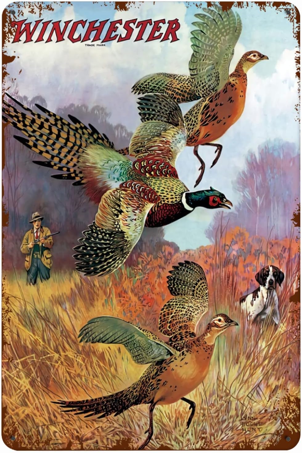Amazon.com: UJM Hunting Pheasant Metal Signs Vintage Western Wall Decor ...