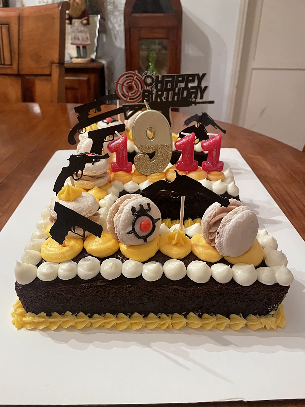 Amazon.com: Gun Pistol Happy Birthday Cake Topper Gun Pistol Shooting ...