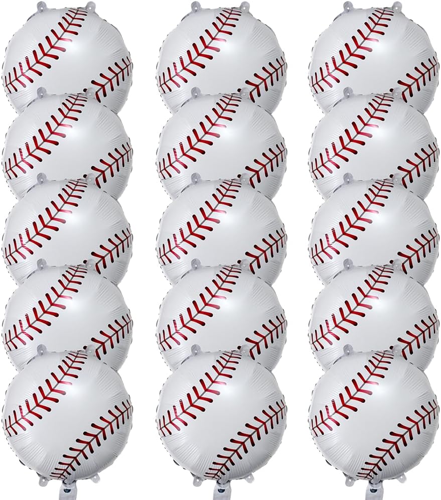 Amazon.com: 4D Sephere Baseball Balloons Baseball Party Decorations, 15 ...