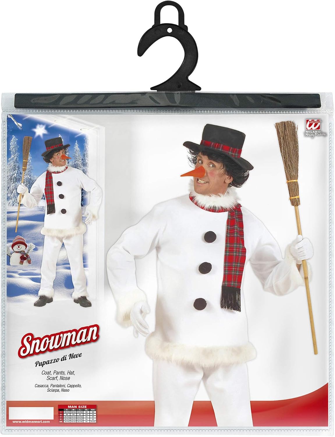 Mens Snowman Costume Extra Large UK 46″ for Christmas Panto Nativity ...