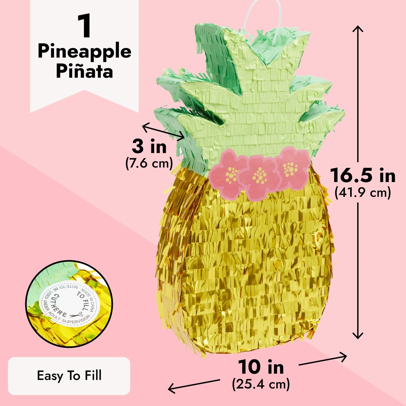Snapklik.com : Pineapple Pinata For Hawaiian Luau Party Decorations, Kids Birthday