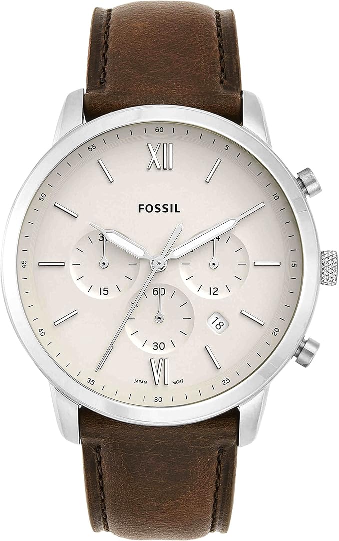 Fossil Men's Chronograph Quartz Watch with Leather Strap FS5380 ...