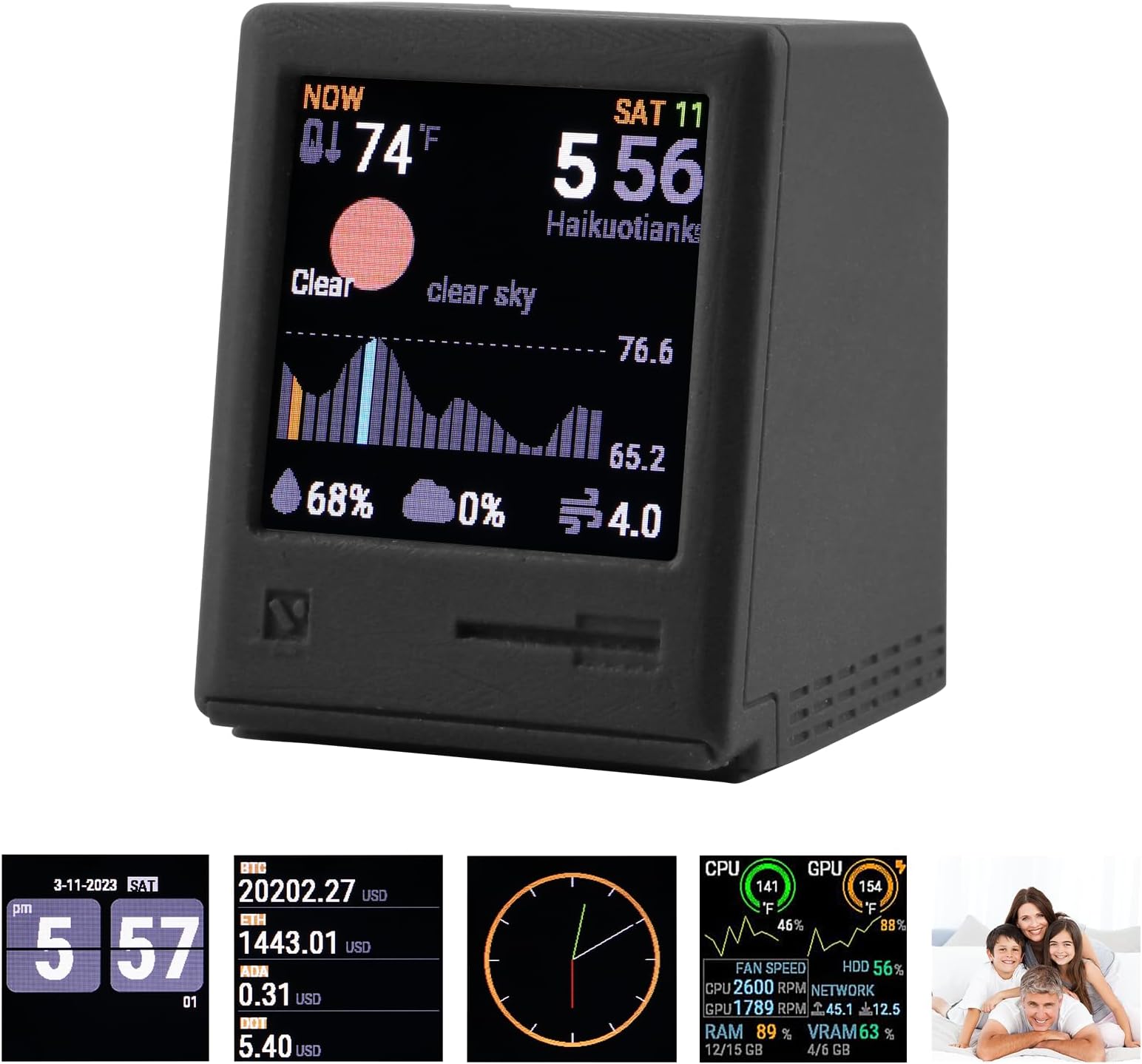 Amazon.com: VBT12335 WiFi Clock for Desk Decor, Digital Clock with DIY ...