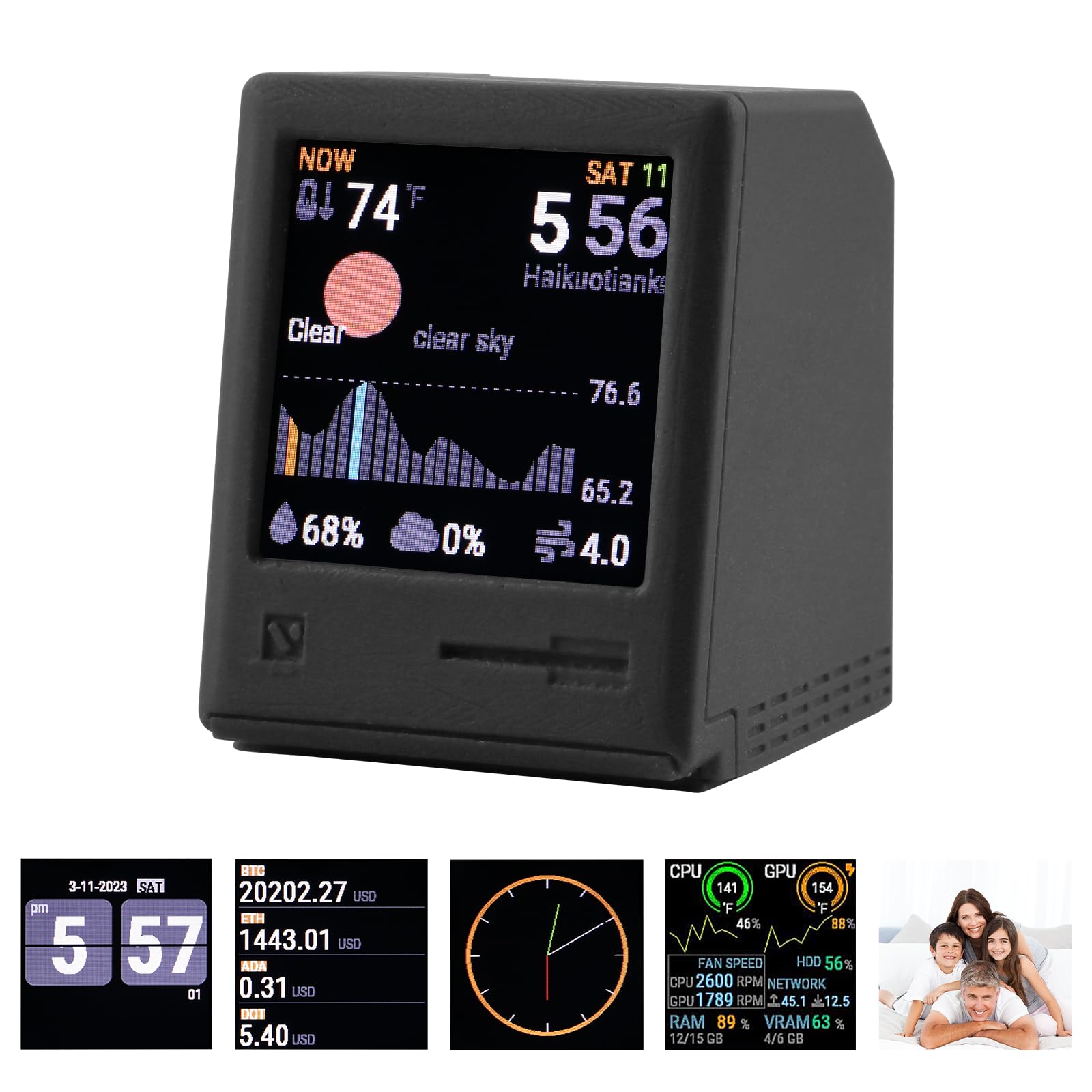 Amazon.com: WiFi Clock for Desk Decor, Digital Clock DIY Programming ...