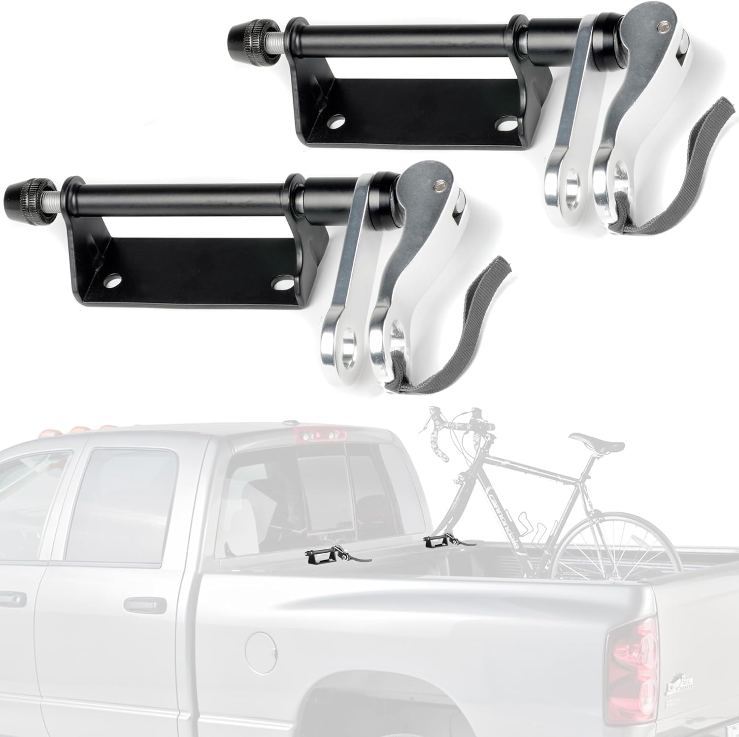 Truck Bed Bike Rack by Delta Cycle (2-Pack) - Bike Hitch Lockable Bike Fork Mount Securely Holds ...