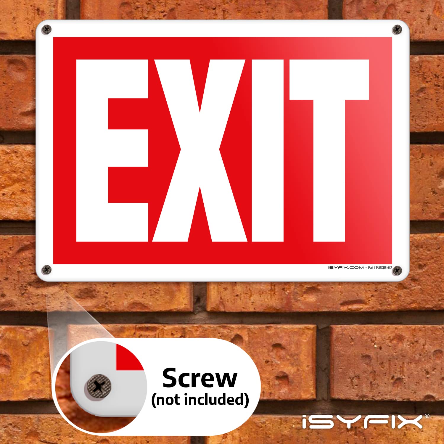 Snapklik.com : iSYFIX Exit Sign 2 Pack 10x7 Inch 40 Mil Thick ...