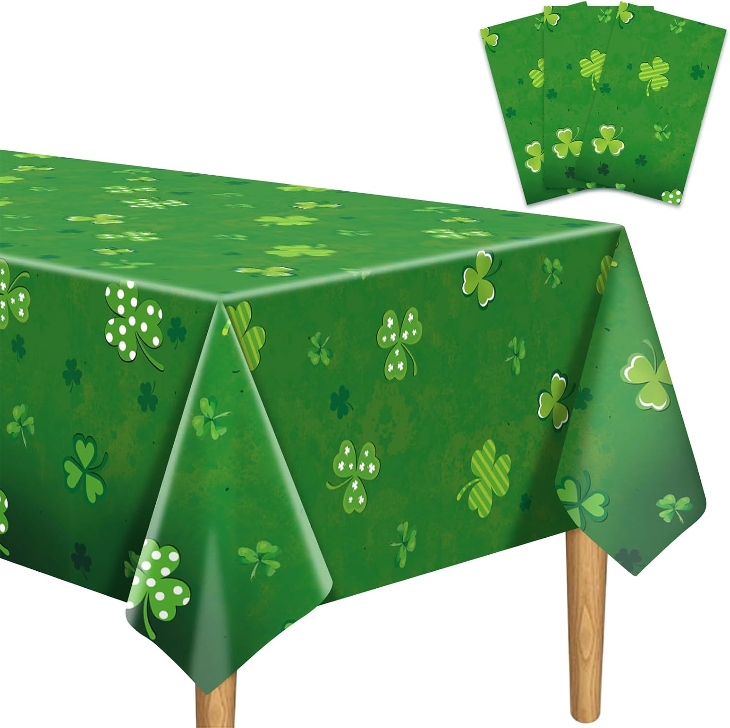 Amazon.com: 3 Pack 54 x 108 Inch St. Patrick's Day Plastic Tablecloth ...
