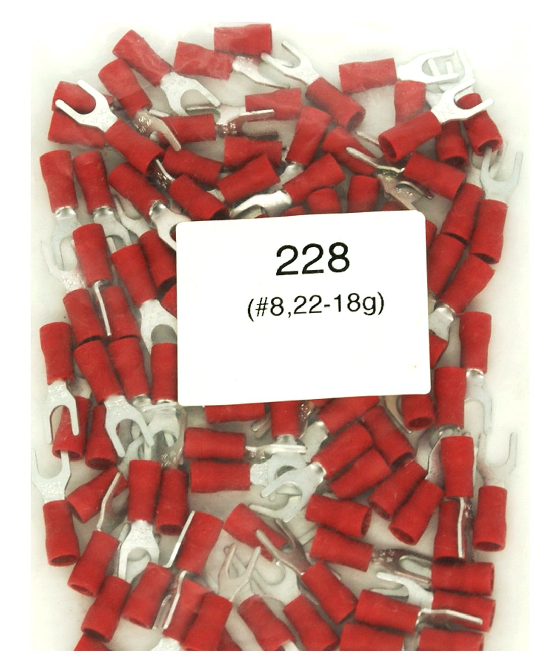 DNF 200 Pack Copper 22-18 Gauge Red Spade Electrical Terminals #8 ...