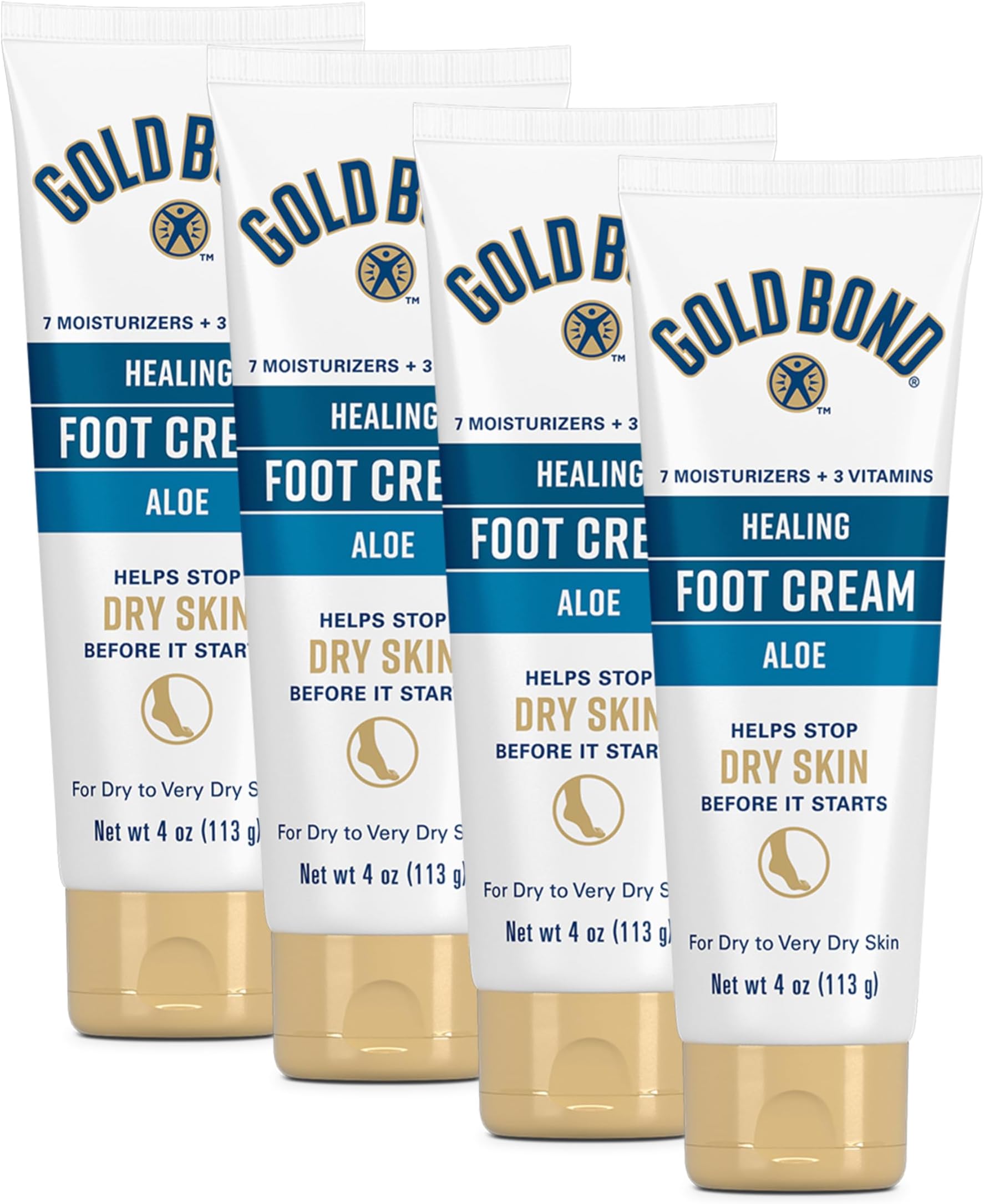 Amazon.com: Gold Bond Healing Foot Cream, 4 oz. (Pack of 4), With Aloe ...