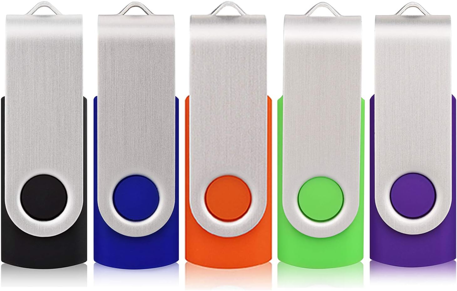 Flash Drive 4GB 5 Pack USB 2.0 Swivel Thumb Drives Bulk Memory Stick ...