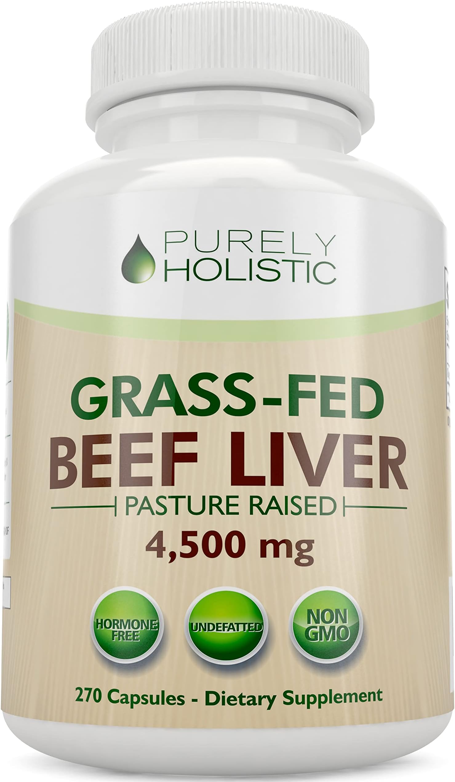 Amazon.com: Grass Fed Beef Liver Capsules 4500mg - 270 Capsules, 750mg ...