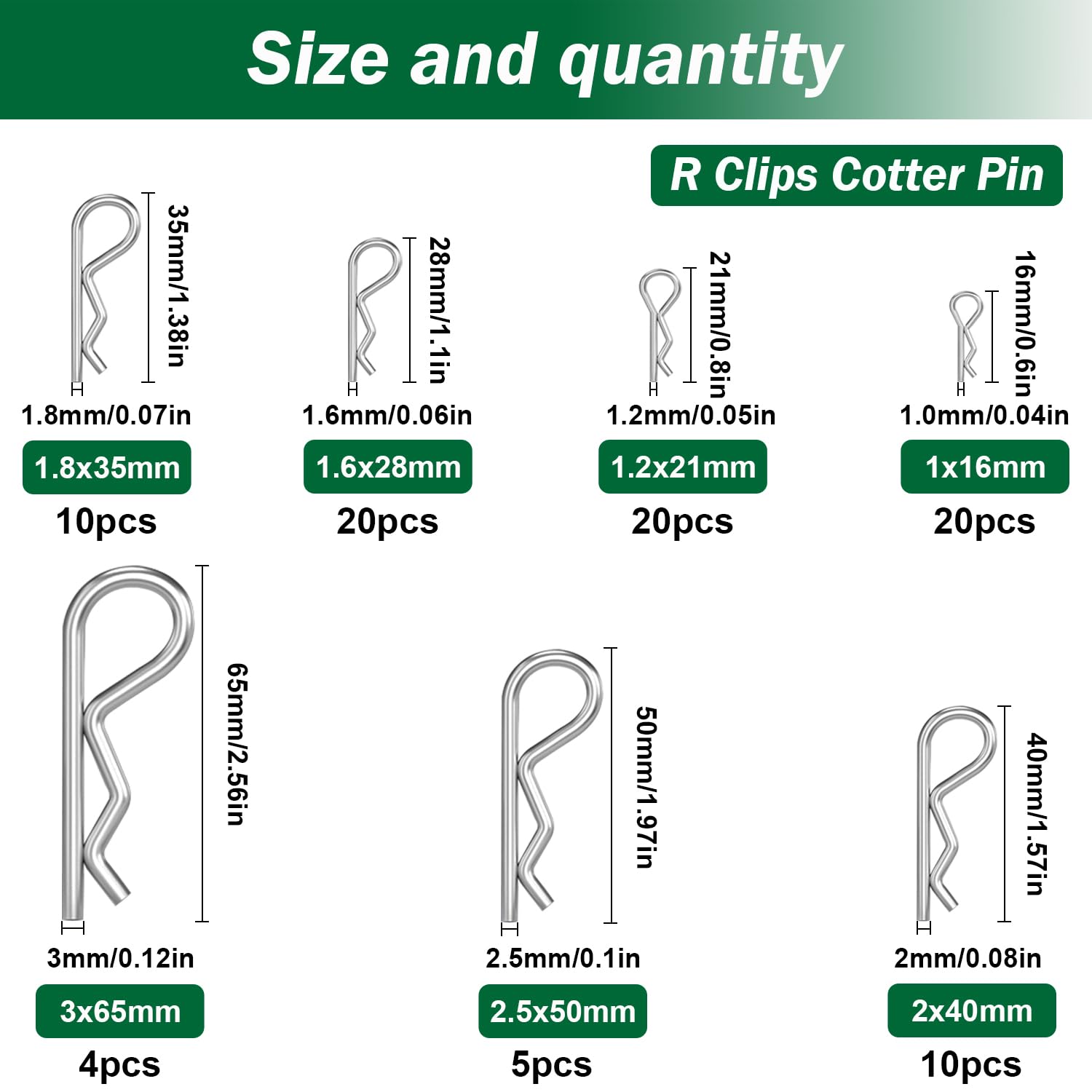 Snapklik.com : Weideer 13 Sizes Cotter Pin Assortment Kit - 304 ...