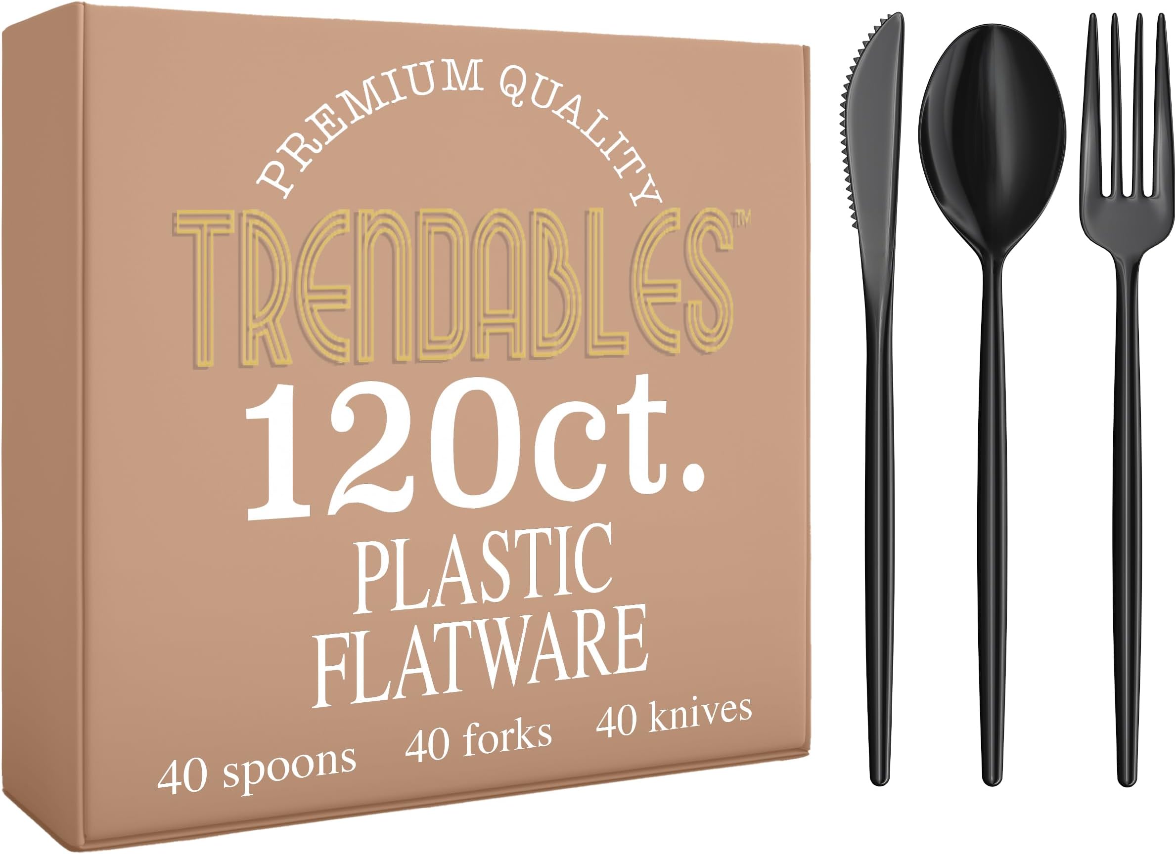Amazon.com: Blue Sky Infinity Flatware Deluxe Black & White Combo - 40 ...