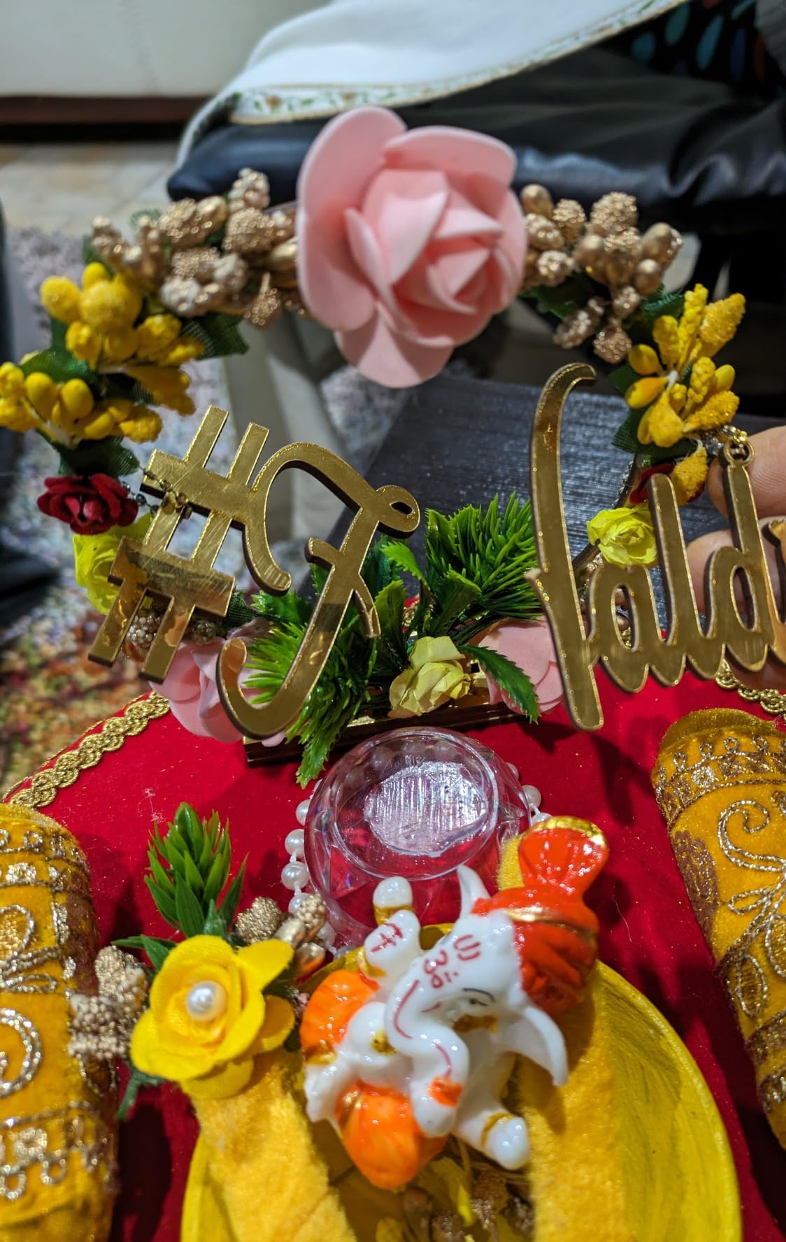 Unique Palette Wood Beautiful Haldi Ceremony Platter Wedding Decoration ...