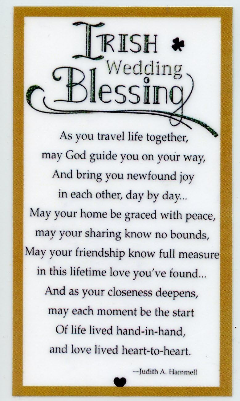 Amazon.com : Autom co Irish Wedding Blessing U - Laminated holy card ...
