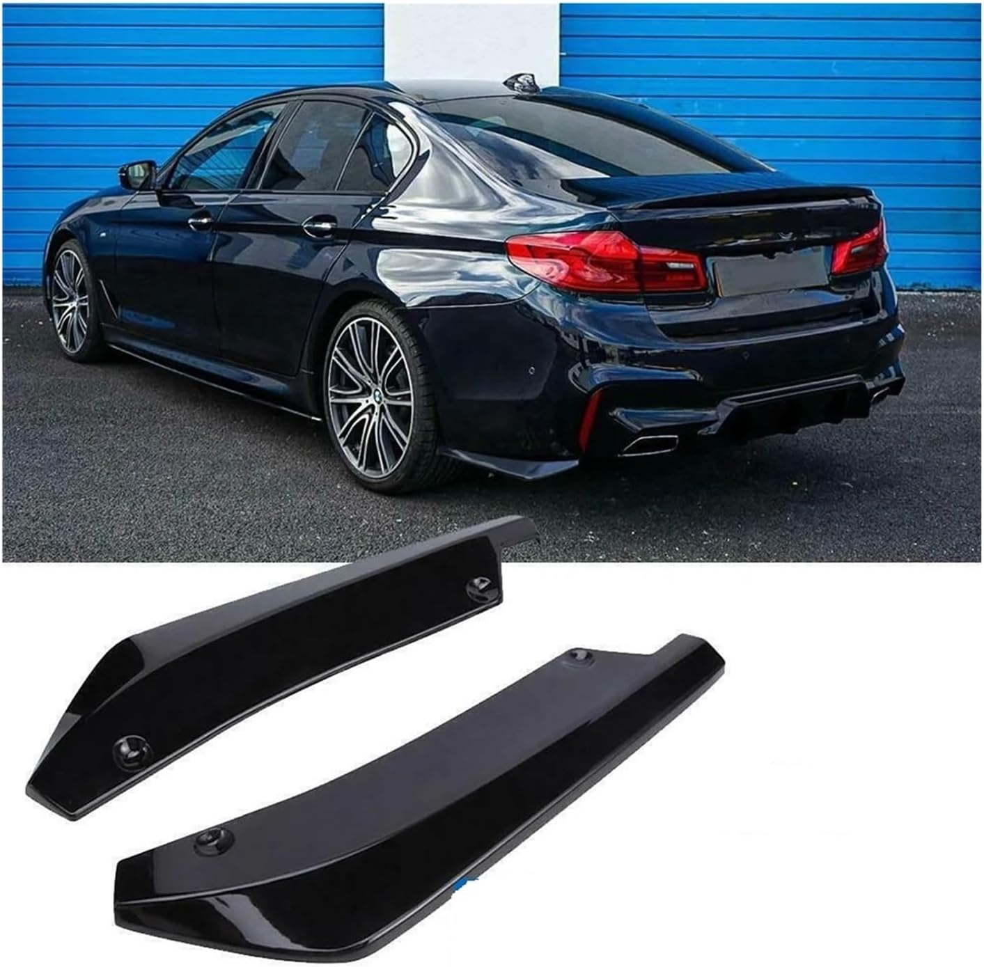 Amazon.com: DFKAHF 2PCS Glossy Black Rear Bumper Diffuser Splitter ...
