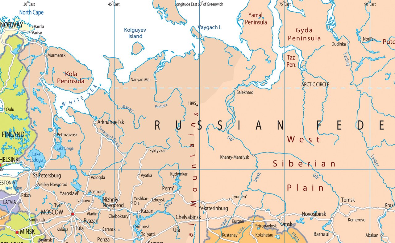 Tiger Moon Large A1 Asia Political Map for Hanging on Wall/Displaying ...