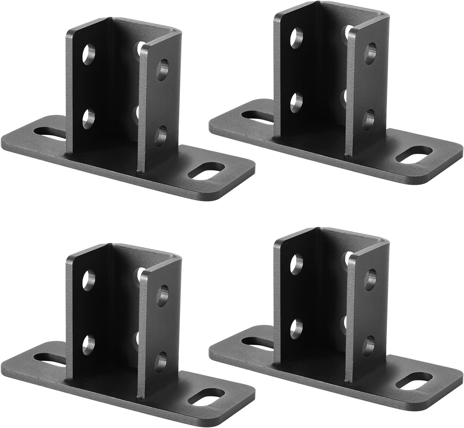 10 Pack 1-1/2" x 1-1/2" Square Post Flange Base, Aluminum Floor Mount ...