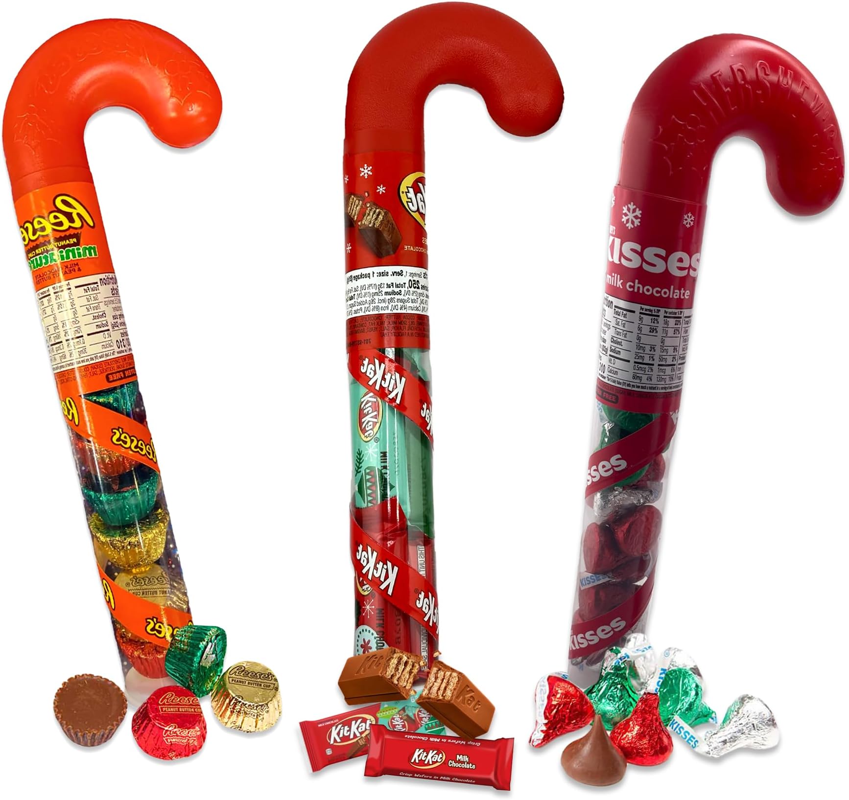 Amazon.com : Zecurate Chocolate Candy Filled Plastic Candy Canes ...