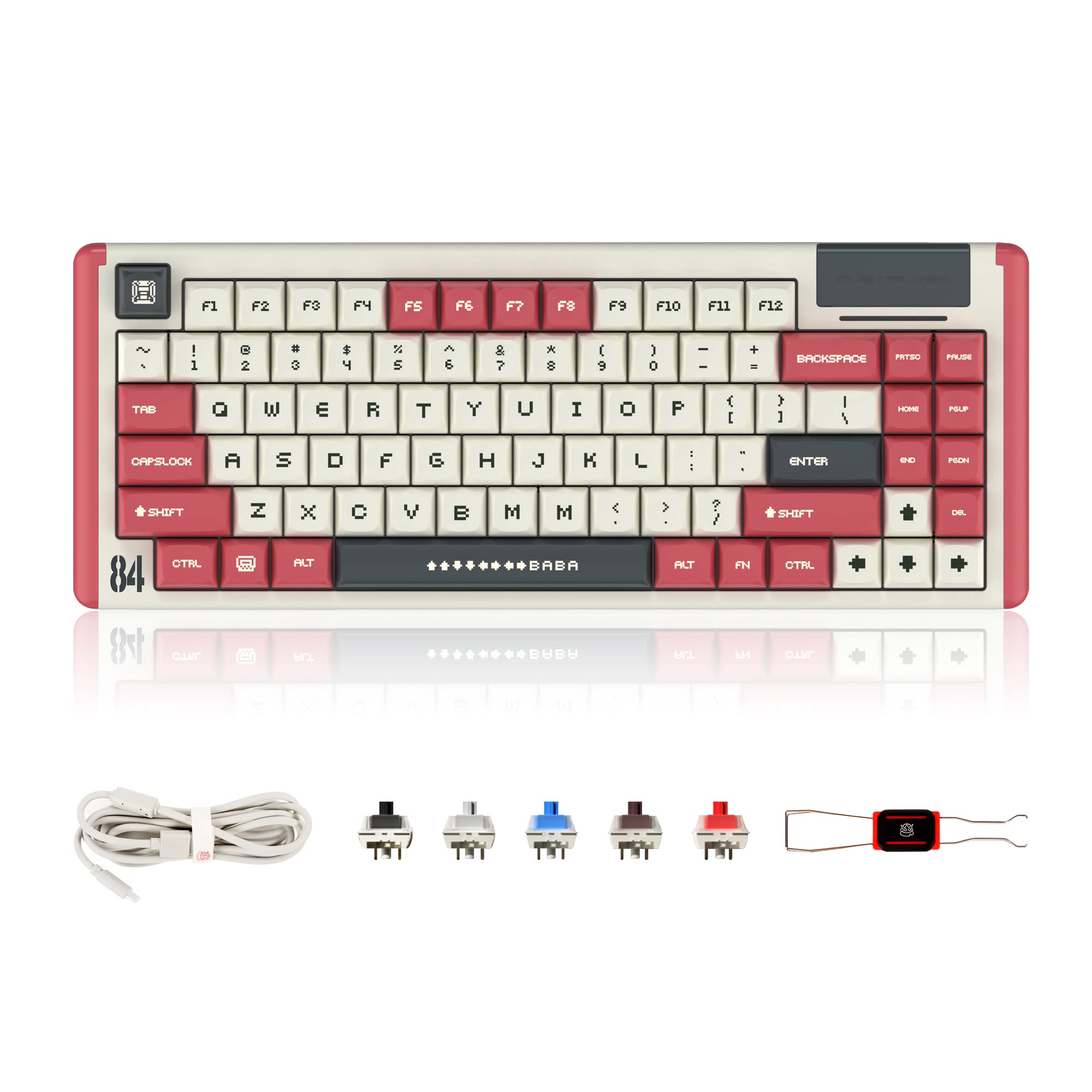 Dustsilver D84 Wireless 75 Classic Retro Mechanical Keyboard With Rgb ...