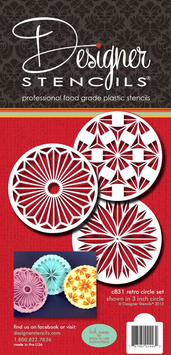 designer stencils C831 Retro Circle Set, Beige/semi-transparent - BigaMart