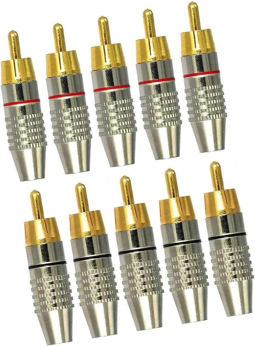 Amazon.com: 4Pcs RCA Plugs Speaker Plugs, Gold Plated RCA Plug ...