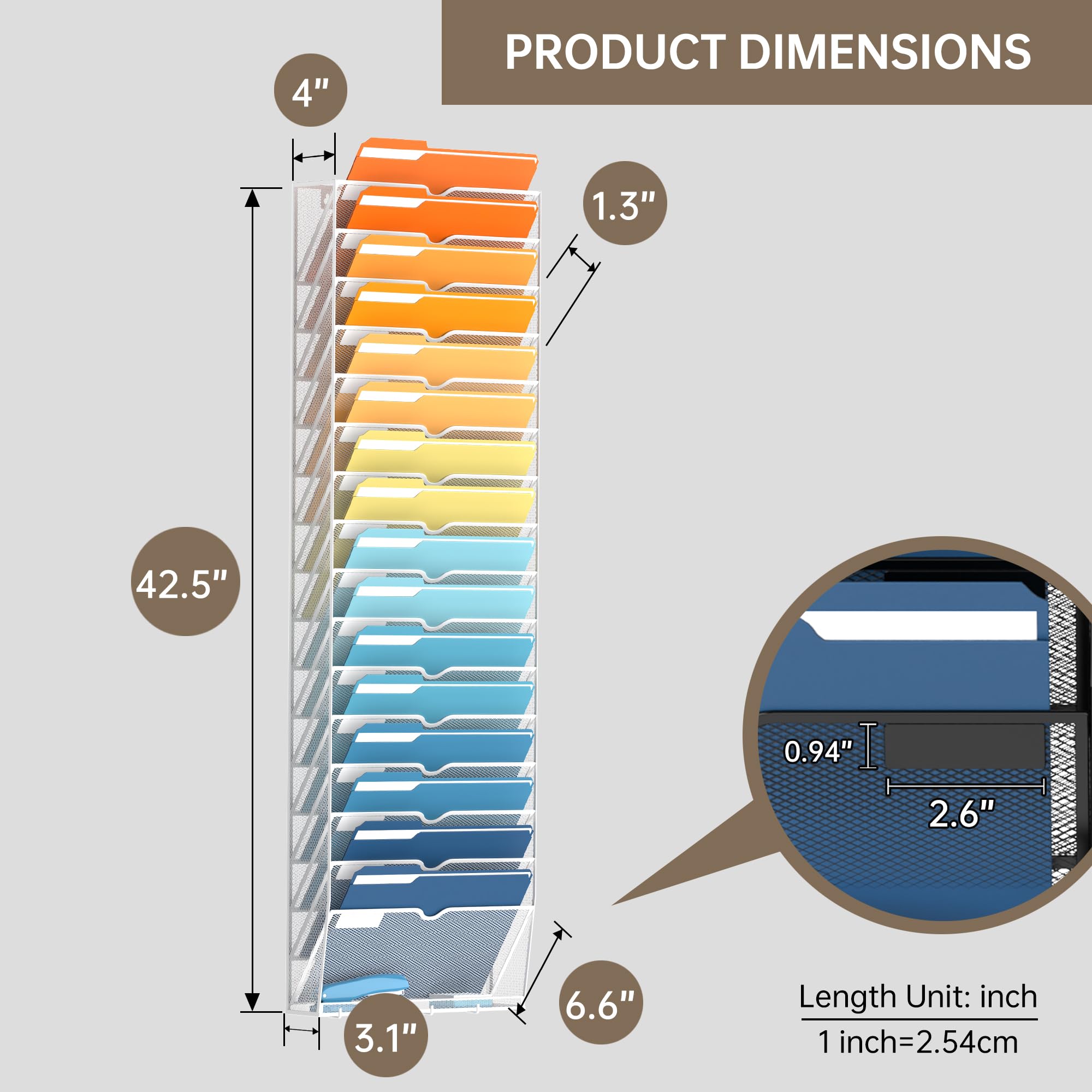 Snapklik.com : 17-Tier Mesh Wall File Holder, Hanging Wall File ...