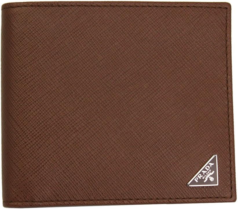Amazon.com: Prada Men's Saffiano Leather W/Triangle Logos Bi-fold ...