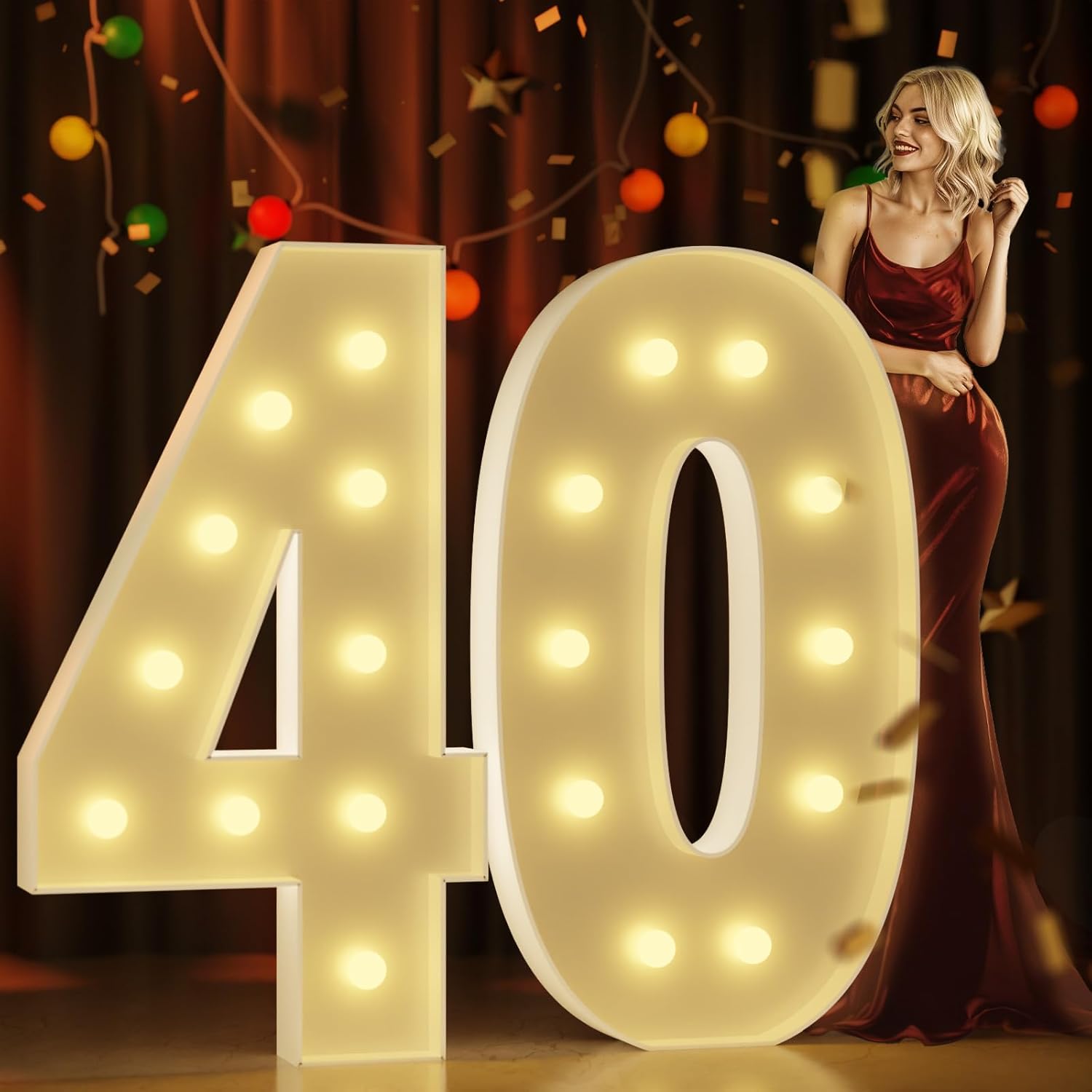 Amazon.com: Marquee Numbers 4 Feet Tall Large Light Up Numbers 40th ...