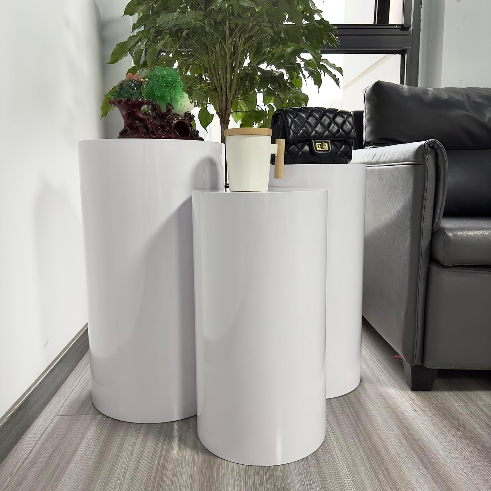 Amazon.com: Wokceer Cylinder Pedestal Stands for Party 3Pcs Large Round ...