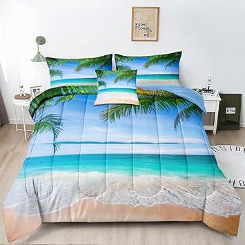 Amazon.com: BDUCOK Ocean Comforter Queen Size 6 Pieces Beach Bed in a ...