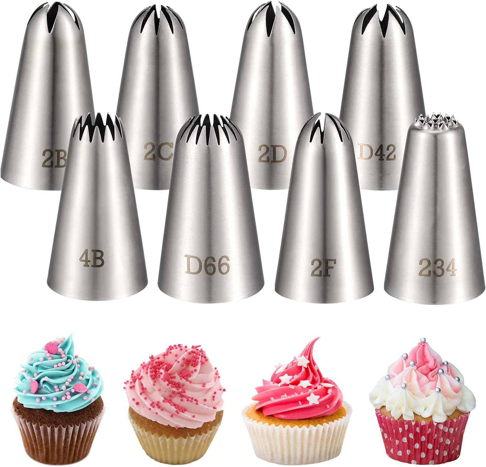Tumtanm Piping Tips Large Cake Decorating Tools, 5 Pack Cake Piping ...