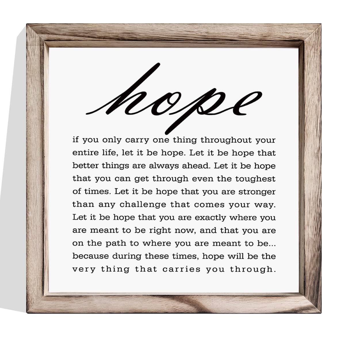 Amazon.com: Hope Sign, Decorative Wooden Wall Frame Sign, Hope Quotes ...