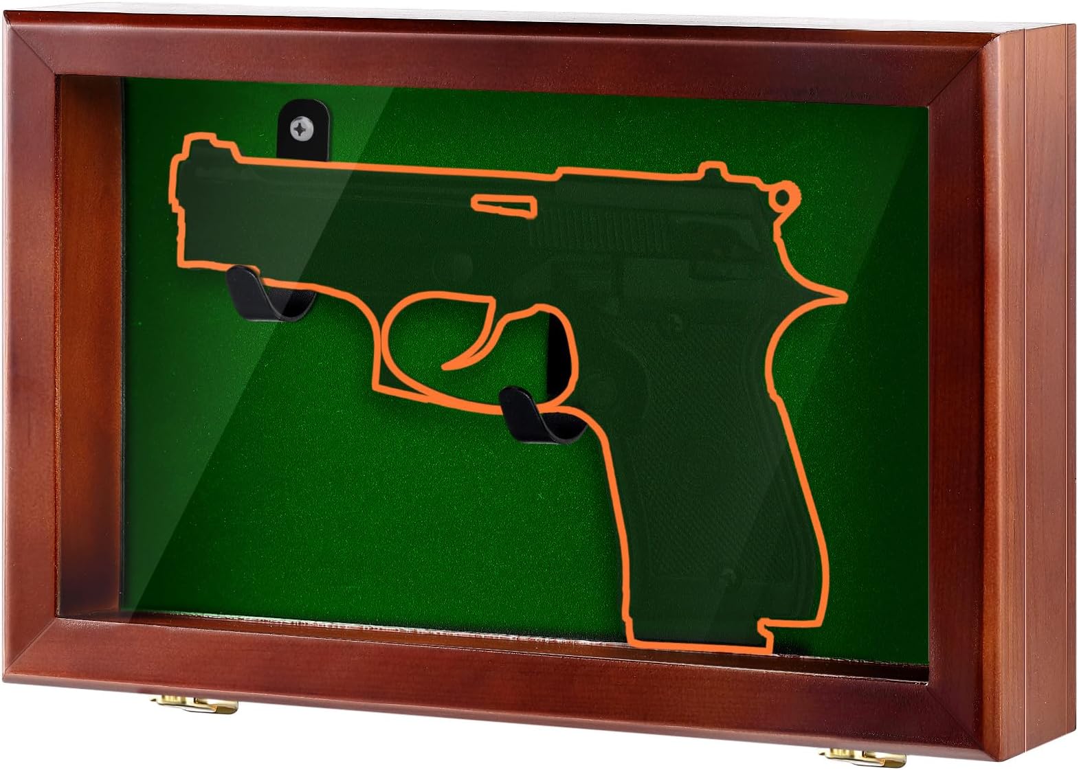 Amazon.com: Silipull Gun Display Case with Lock Wall Mount Wooden ...